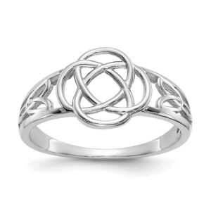 icecarats 14k white gold ladies celtic love knot ring size 7