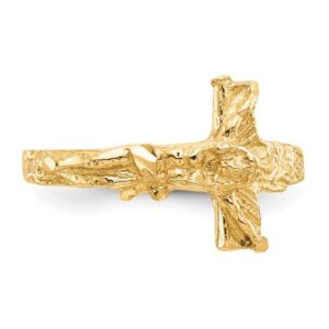 IceCarats 14K Yellow Gold Lord Jesus Christ Crucifix Holy Cross Ring Christian Religious Band Size 7