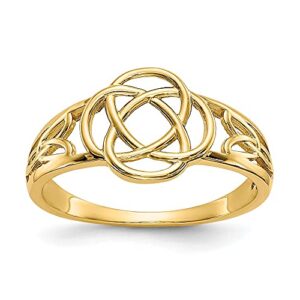 icecarats 14k yellow gold ladies celtic love knot ring size 6