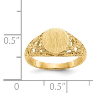 IceCarats 14K Yellow Gold Custom Engraved Signet Ring Handmade Personalized Monogram Initial Letter Band Size 4