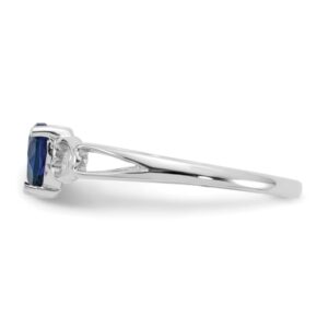 IceCarats 10K White Gold Blue Sapphire Heart Love Ring Gemstone Band September Birthstone Jewelry Size 6