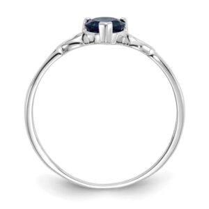 IceCarats 10K White Gold Blue Sapphire Heart Love Ring Gemstone Band September Birthstone Jewelry Size 6