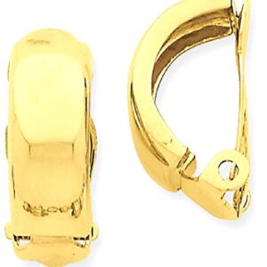 14K Yellow Gold Non Pierced Clip On Hoop Earrings