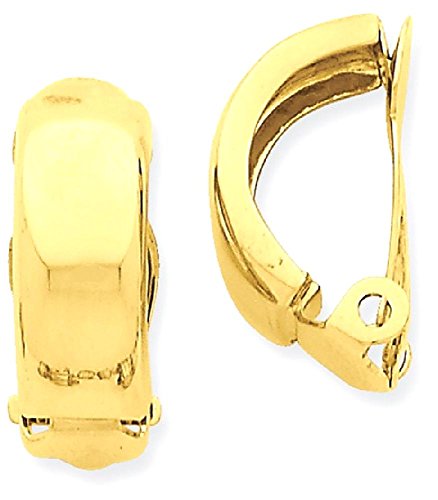 14K Yellow Gold Non Pierced Clip On Hoop Earrings