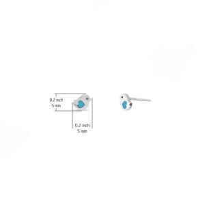 Boma Jewelry Sterling Silver Little Bird Turquoise Heart Stud Earrings