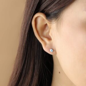 Boma Jewelry Sterling Silver Little Bird Turquoise Heart Stud Earrings