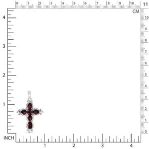 Silvershake 3.31ct. Natural Garnet White Gold Plated 925 Sterling Silver Victorian Cross Pendant