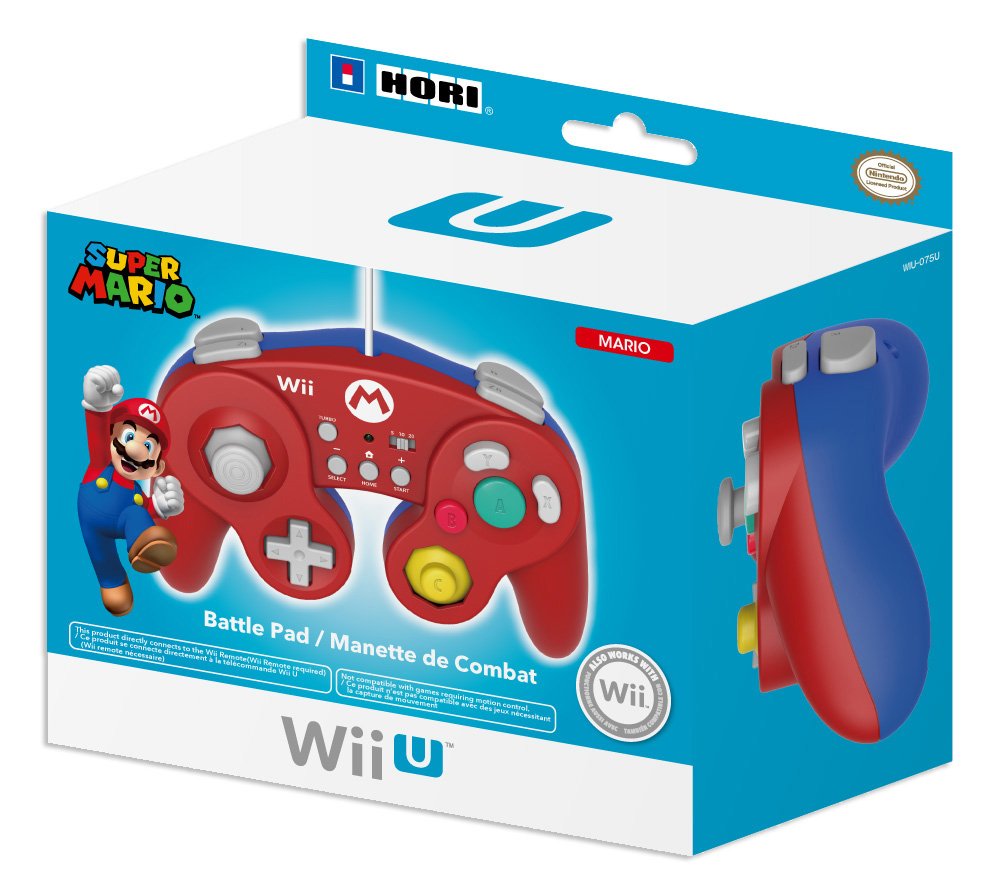 HORI Battle Pad for Wii U (Mario Version) with Turbo - Nintendo Wii U