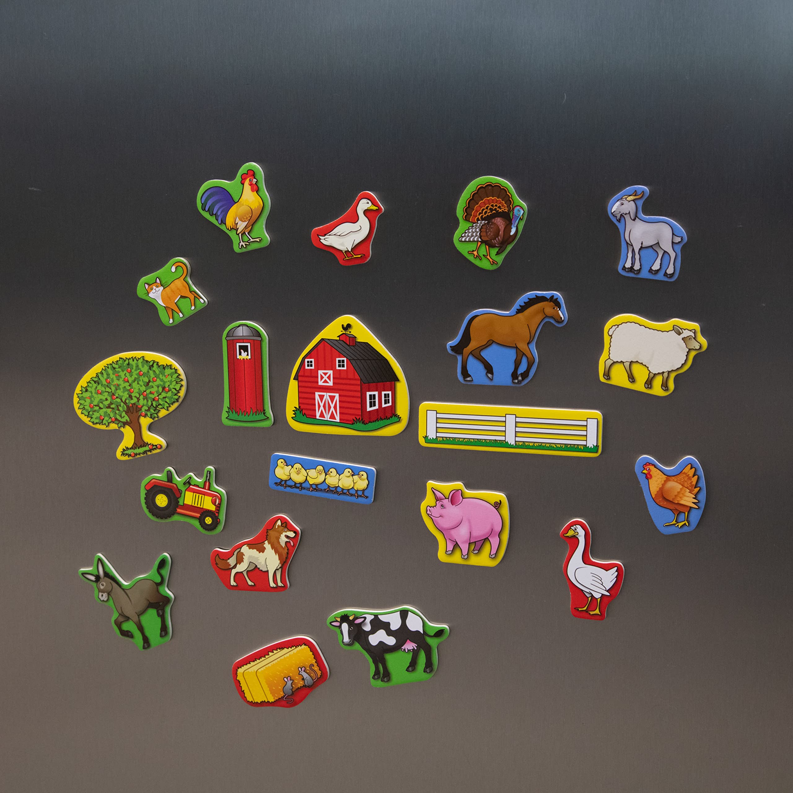 Melissa & Doug 20 Wooden Farm Magnets in a Box - Cute Barnyard Animal Fridge, Refrigerator Magnets For Toddlers Ages 2+