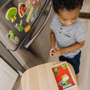 Melissa & Doug 20 Wooden Farm Magnets in a Box - Cute Barnyard Animal Fridge, Refrigerator Magnets For Toddlers Ages 2+