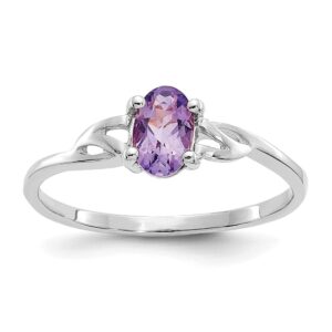 icecarats 10k white gold purple amethyst ring gemstone band february birthstone jewelry size 7