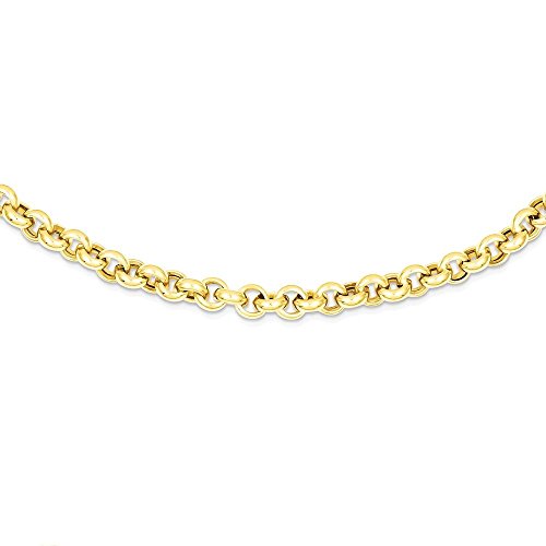 IceCarats 14K Yellow Gold 5mm Cable Link Chain Bracelet 7.5 inch