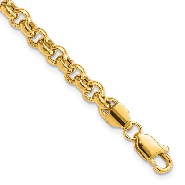 IceCarats 14K Yellow Gold 5mm Cable Link Chain Bracelet 7.5 inch