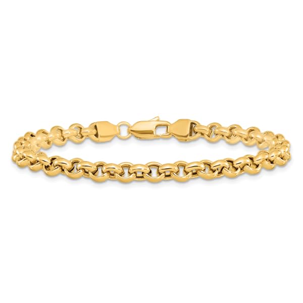 IceCarats 14K Yellow Gold 5mm Cable Link Chain Bracelet 7.5 inch