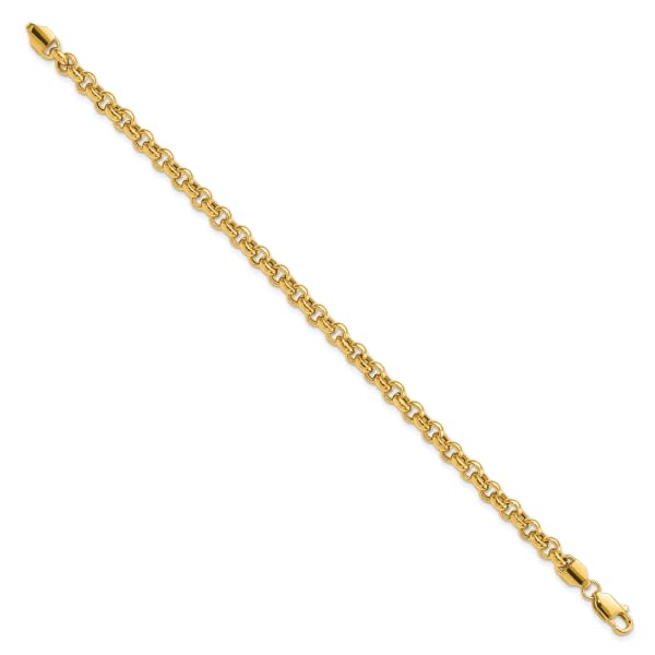 IceCarats 14K Yellow Gold 5mm Cable Link Chain Bracelet 7.5 inch