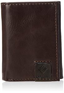 columbia men's rfid blocking lofton trifold security wallet, brown, one size