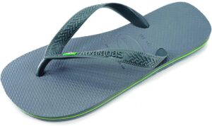 havaianas men's brazil flip flop sandals, steel grey, size 11/12