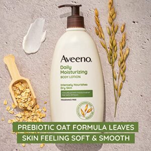 Aveeno Sheer Hydration Daily Moisturizing Fragrance-Free Lotion with Nourishing Prebiotic Oat, Fast-Absorbing Body Moisturizer for Dry Skin with Lightweight, Breathable Feel, 18 fl. oz