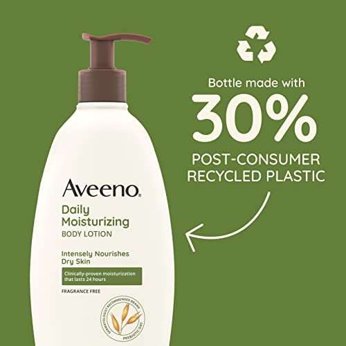 Aveeno Sheer Hydration Daily Moisturizing Fragrance-Free Lotion with Nourishing Prebiotic Oat, Fast-Absorbing Body Moisturizer for Dry Skin with Lightweight, Breathable Feel, 18 fl. oz