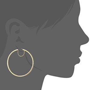 Amazon Essentials Yellow-Gold-Plated Sterling Silver Paved Infinite Elements Cubic Zirconia 2-Inch round Hoop Earrings (7 cttw), (previously Amazon Collection)