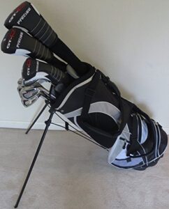 new tall mens golf set clubs for men 6'0"- 6'6" complete driver, fairway wood, hybrid, irons, putter, stand bag stiff flex