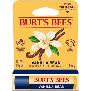 Burt's Bees Vanilla Bean Lip Balm, Lip Moisturizer With Responsibly Sourced Beeswax, Tint-Free, Natural Conditioning Lip Treatment, 1 Tube, 0.15 oz.