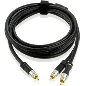 mediabridge™ ultra series rca y-adapter (15 feet) - 1-male to 2-male for digital audio or subwoofer - dual shielded with rca to rca gold-plated connectors - black - (part# cya-1m2m-15b)