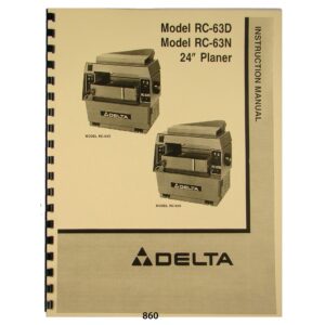 Delta 24" Model RC-63D, RC-63N Wood Planer Instruction & Parts Manual