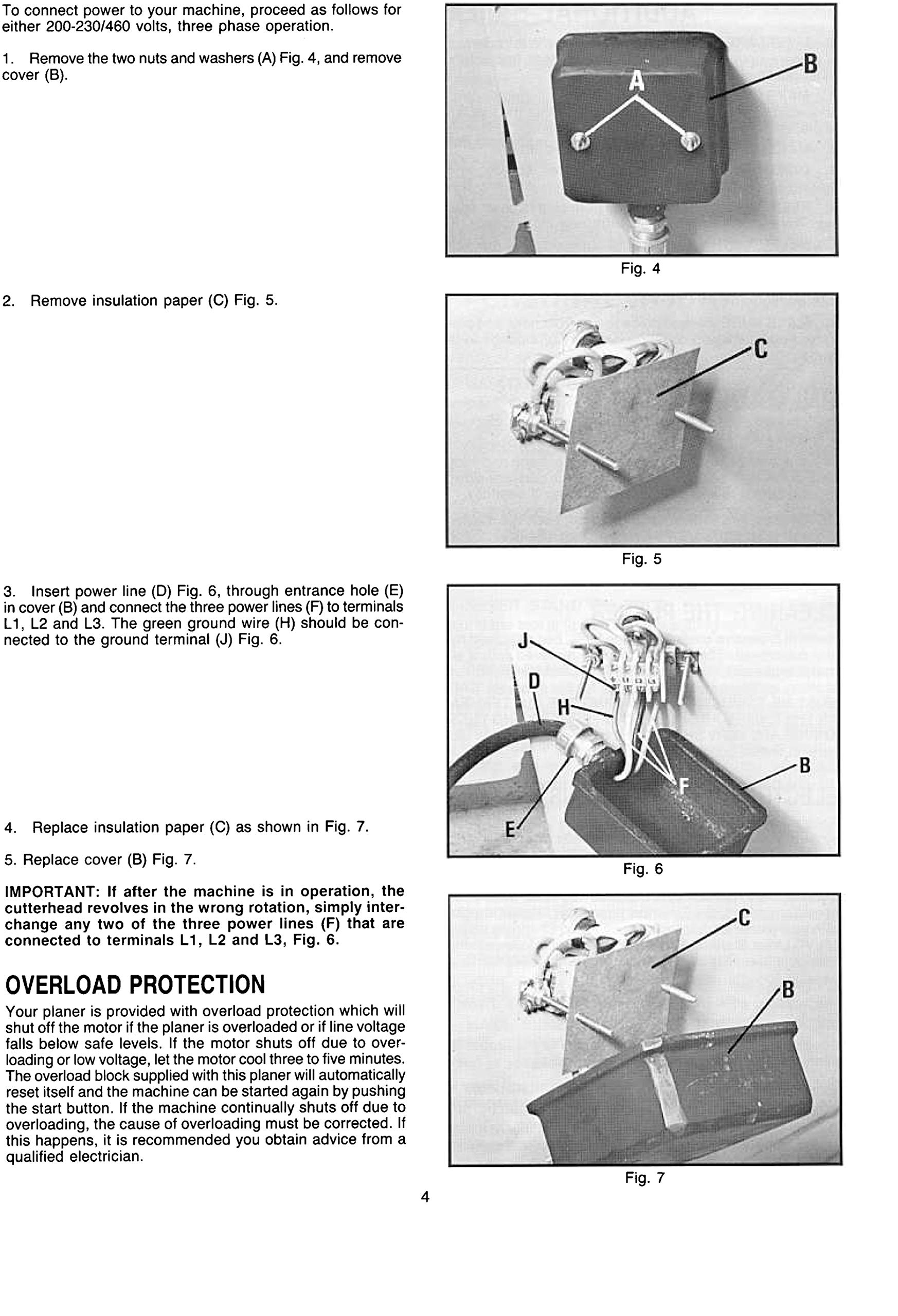 Delta 24" Model RC-63D, RC-63N Wood Planer Instruction & Parts Manual