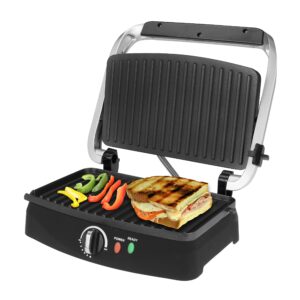 Kalorik SWP 39888 SS Kalorik Stainless Steel 2-Slice Panini Grill, Black