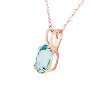 Galaxy Gold GG 14k 16" Rose Gold Necklace with Oval-shaped Aquamarine