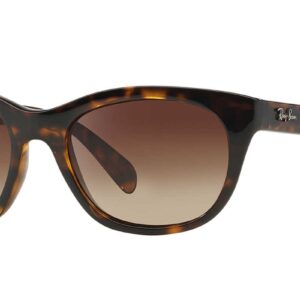 Ray-Ban Women's RB4216 Square Sunglasses, Light Havana/Brown Gradient, 56 mm