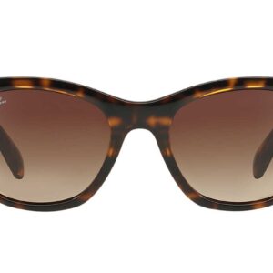 Ray-Ban Women's RB4216 Square Sunglasses, Light Havana/Brown Gradient, 56 mm