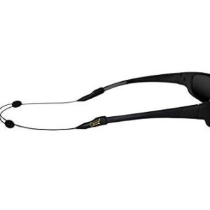 Cablz Zipz Adjustable Eyewear Retainer | Adjustable, Lightweight, Low Profile, Off-The-Neck Eyewear Retainer Strap | Black | 18" w/Regular Tip