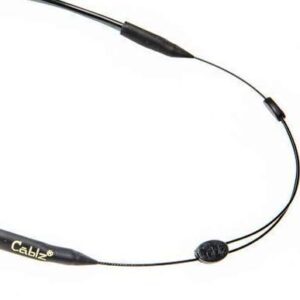 Cablz Zipz Adjustable Eyewear Retainer | Adjustable, Lightweight, Low Profile, Off-The-Neck Eyewear Retainer Strap | Black | 18" w/Regular Tip