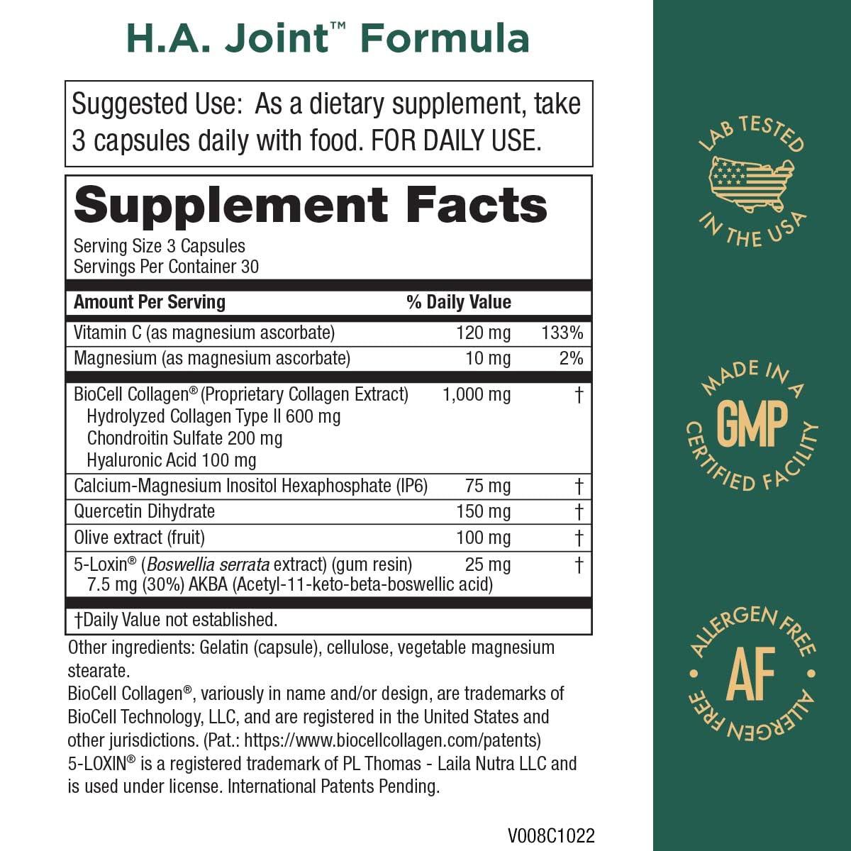 HA Joint Formula - Hyaluronic Acid from Purity Products, 90 capsules