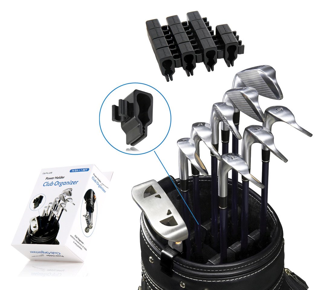 Golf Club Organizers 14pcs 1set Clip Power Holder to Protect Iron Putter on Bag by i & Plus