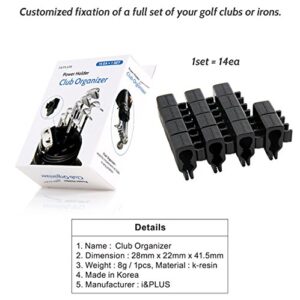 Golf Club Organizers 14pcs 1set Clip Power Holder to Protect Iron Putter on Bag by i & Plus