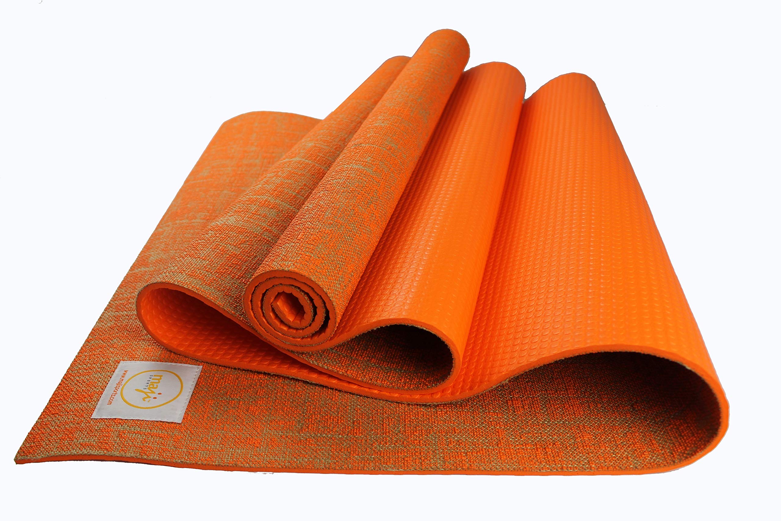 Maji Sports Jute Yoga Mat, Orange, 24 x 68 x 4.5mm