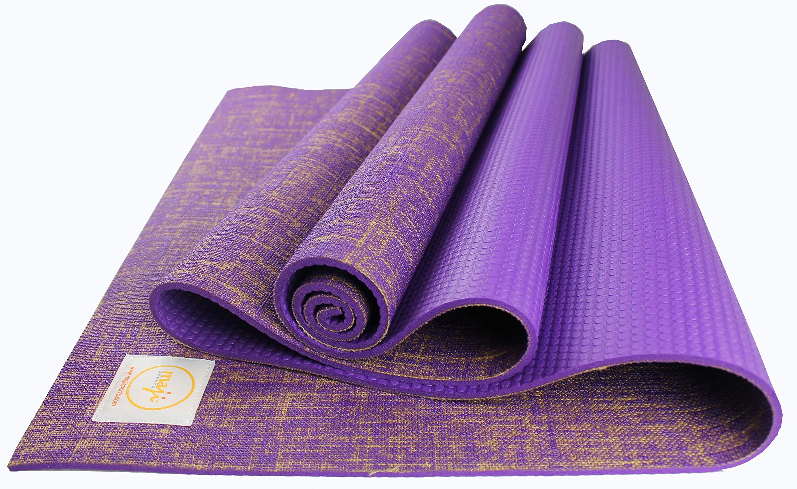 Maji Sports Jute Yoga Mat, Purple, 24 x 68 x 4.5mm