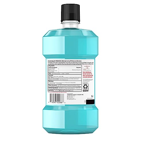 Listerine Ultraclean Oral Care Antiseptic Mouthwash, Everfresh Technology to Help Fight Bad Breath, Gingivitis, Plaque & Tartar, ADA-Accepted Tartar Control Oral Rinse, Cool Mint, 1.5 L