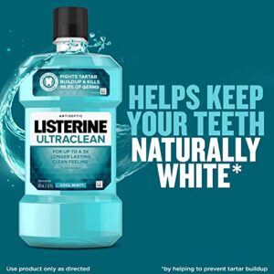 Listerine Ultraclean Oral Care Antiseptic Mouthwash, Everfresh Technology to Help Fight Bad Breath, Gingivitis, Plaque & Tartar, ADA-Accepted Tartar Control Oral Rinse, Cool Mint, 1.5 L