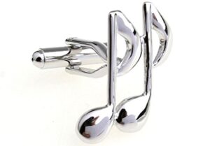 mrcuff music 8th eighth note pair of cufflinks in a presentation gift box & polishing cloth