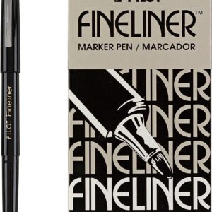 Pilot Fineliner Markers pen set, Black fine point line for drawing, 12 count per box