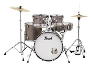 pearl roadshow drum set 5-piece complete kit with cymbals and stands, bronze metallic (rs505c/c707)