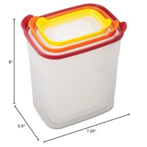 Joseph Joseph Nest Storage Tall Plastic Food Storage Containers Set with Lids Airtight Microwave Safe, 6-Piece