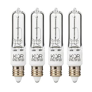 (pack of 4) q75cl/mc - 75 watt jd t4 e11 mini candelabra base 120v clear light bulbs