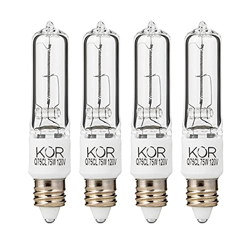 (Pack Of 4) Q75CL/MC - 75 Watt JD T4 E11 Mini Candelabra Base 120V Clear Light Bulbs