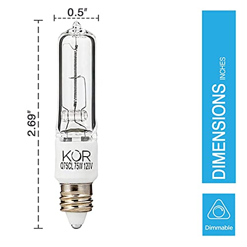 (Pack Of 4) Q75CL/MC - 75 Watt JD T4 E11 Mini Candelabra Base 120V Clear Light Bulbs