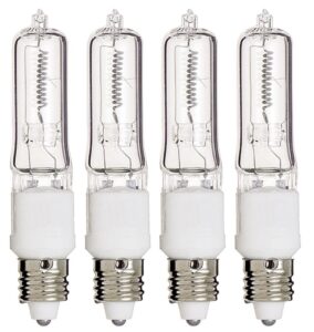 (pack of 4) q250cl/mc - 250 watt jd t4 e11 mini candelabra base 120v clear light bulbs